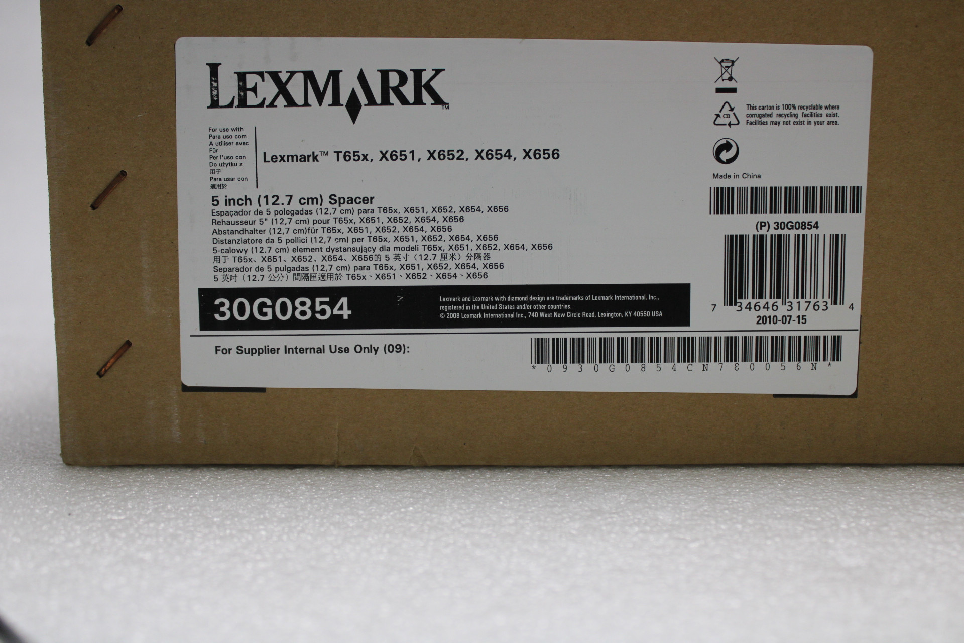 Lexmark 30G0854 T650 652 654 X651 652 654 656 ( 5 inch Spacer ) for ...